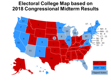 data visualization : Electoral College map based on the 2018 ...