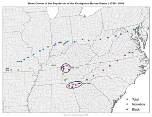 data visualization : Mean Center of the Population of the Contiguous ...