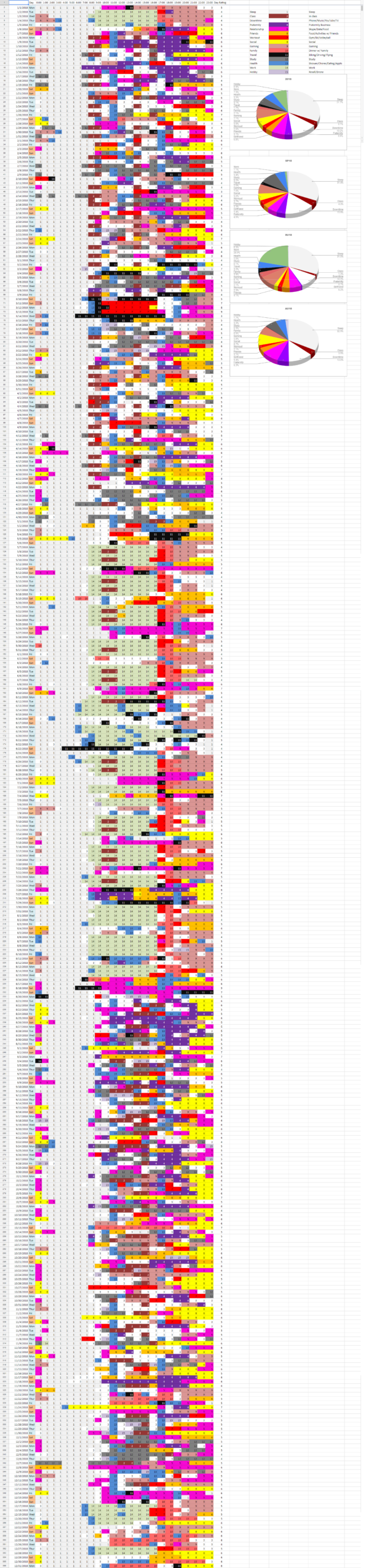 data visualization : [OC] My 2018 (22yr college student) - Infographic ...