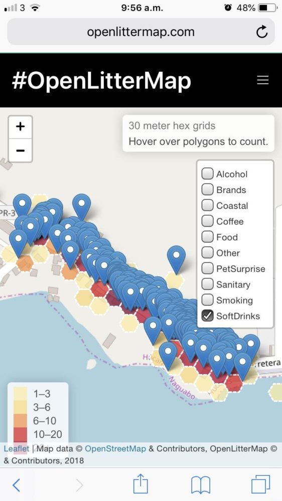 data visualization : [OC] – map of plastic bottles in Puerto Rico (Open ...