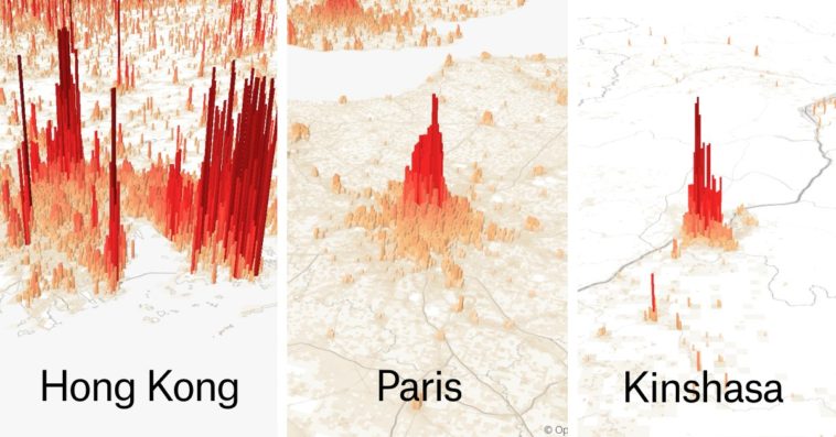 data visualization : Population mountains – population distribution – Infographic.tv – Number ...