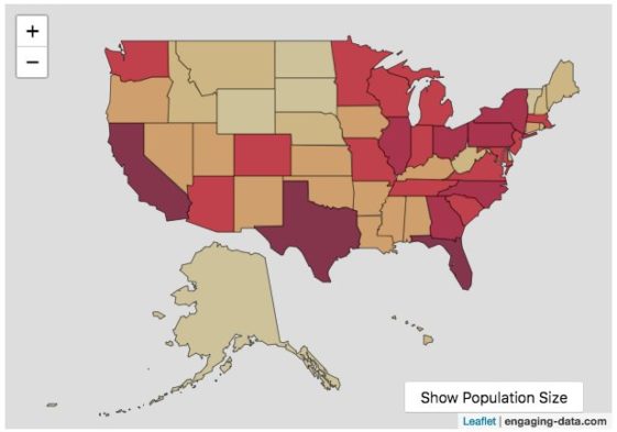 data visualization : Scaling the physical size of US States to reflect ...