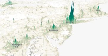 data visualization : World population visualised as mountains ...