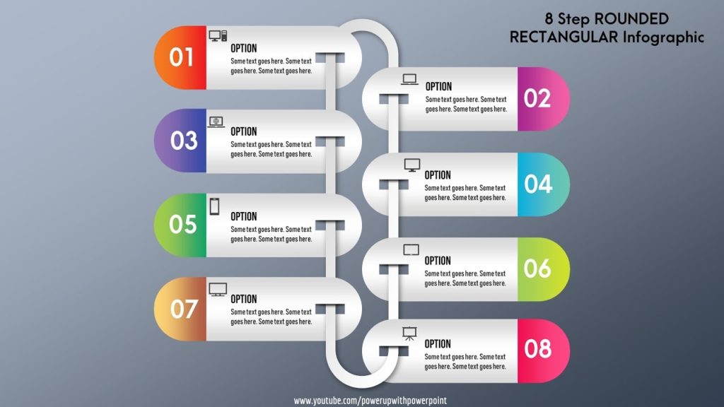 Video Infographic : 18.Create 8 Step ROUNDED RECTANGLE Infographic ...