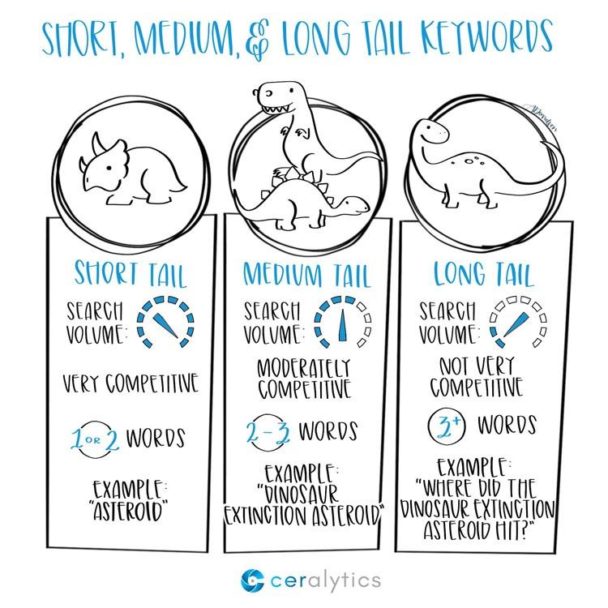 Infographic : Difference between short, medium, and long tail keywords ...