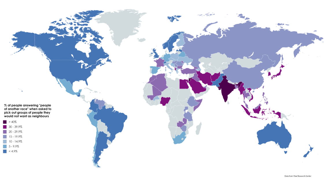 Infographic : Worldwide racism. Pakistan is the least racist country in ...