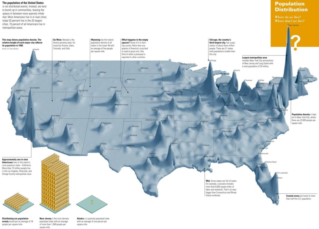 Map : A cool way of looking at population density – Infographic.tv ...