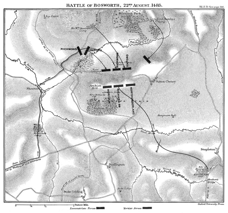 Map : Battle of Bosworth, 22nd August, 1485 – Infographic.tv – Number ...