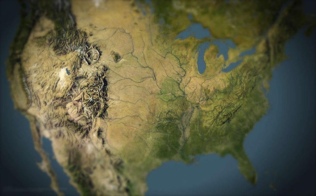 Map : Blending 1965 hand-painted hillshade with modern satellite ...