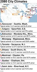 Map : Canadian city climate-change equivalents in 2080 (equated to ...