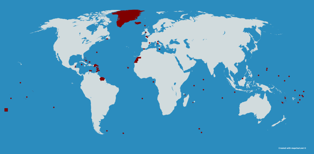 Map : Countries and Dependencies that have a smaller Population than r ...