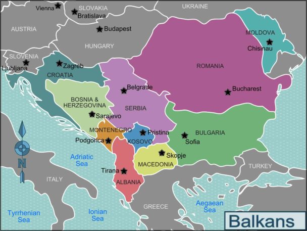 Map : Countries of southeastern Europe, aka “The Balkans” – Infographic ...