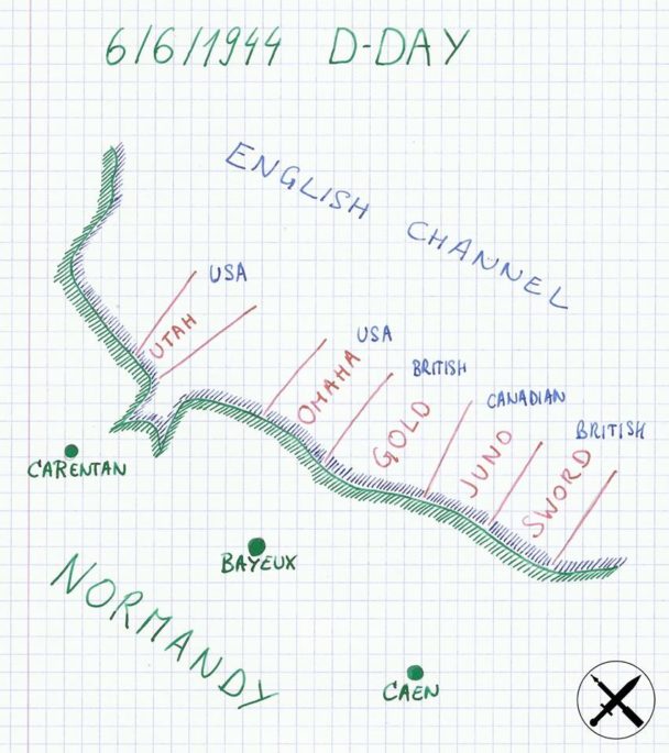 Map : D-Day anniversary 6/6/1944 – Infographic.tv – Number one ...
