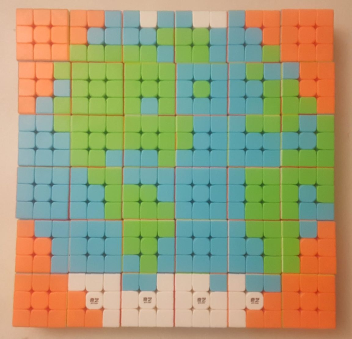 Map : Earth – made from 36 rubik cubes Mosaic – Infographic.tv – Number ...