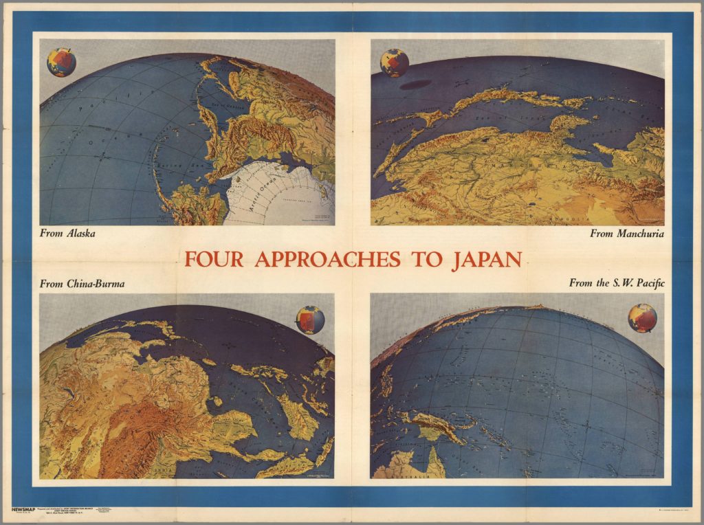 Map : Four approaches to Japan (1944) – Infographic.tv – Number one ...
