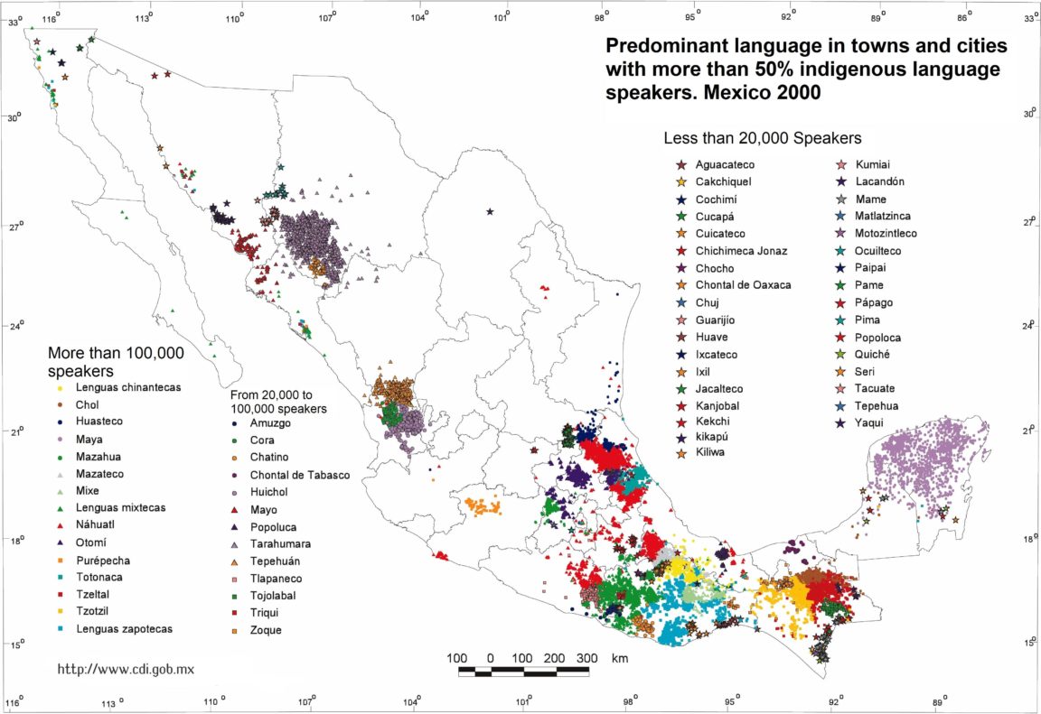 Map : Indigenous Linguistic Map of Mexico [4134 x 2837] - Infographic ...