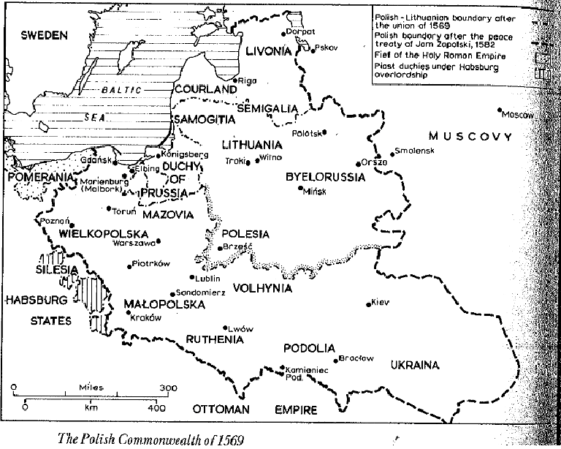 Map : Map of Polish Commonwealth in 1569 from Adam Zamoyski’s textbook ...