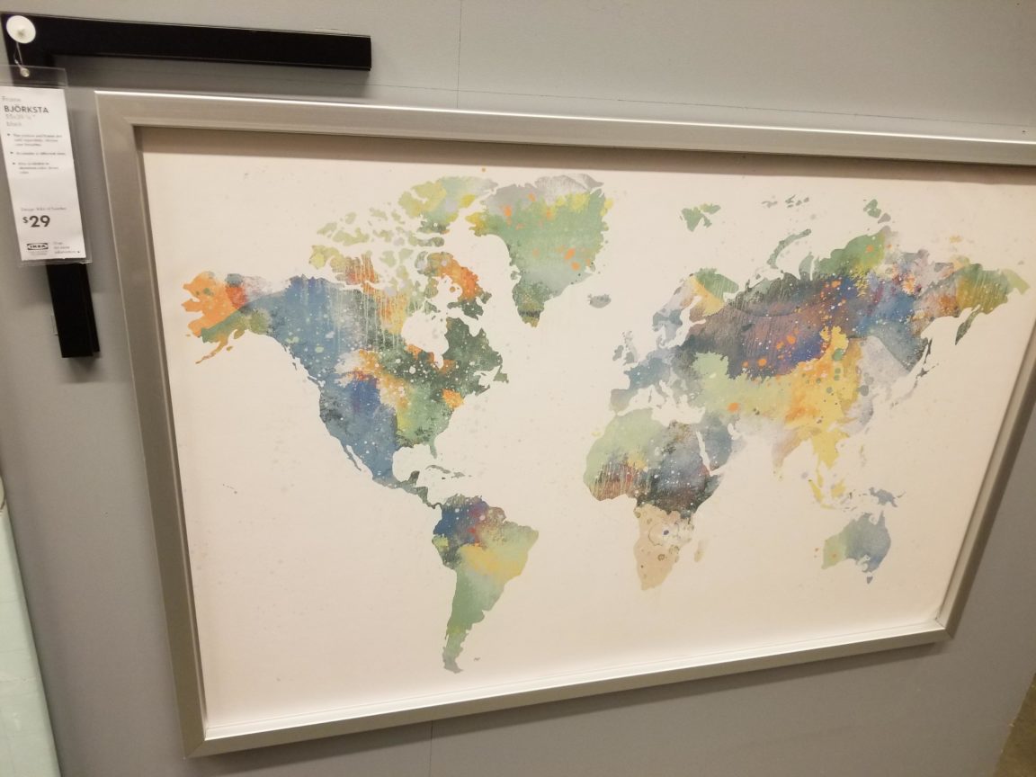 Map : Original picture of the map at Ikea without New Zealand ...