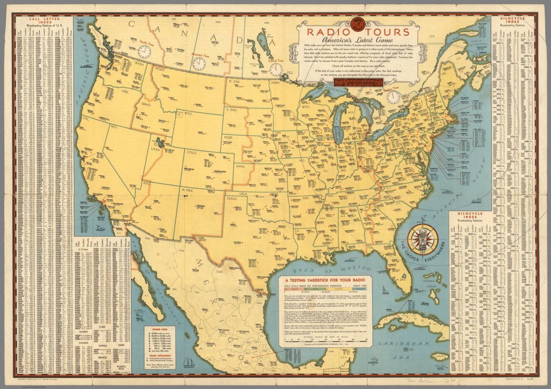 Map : Radio Tours – A map of different radio stations in the US from ...
