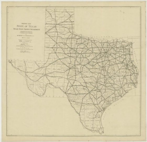 Map : State of Texas Highway Map – ca. 1919 – Infographic.tv – Number ...