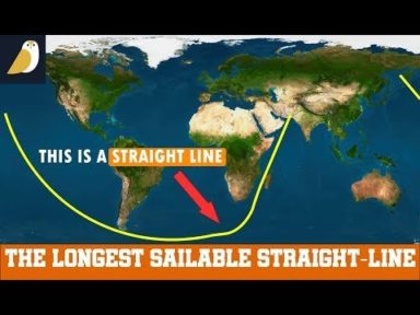 Map : The Longest Straight Line You Can Sail Without Hitting A Land ...