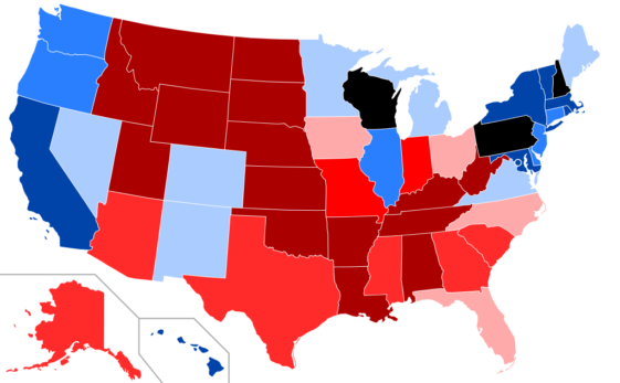 Map : The PVI (Partisan Voting Index) of each state. Demonstrates how ...