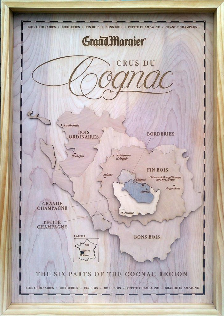 Map : The Six Parts of the Cognac Region, A LaserCut Map for ...