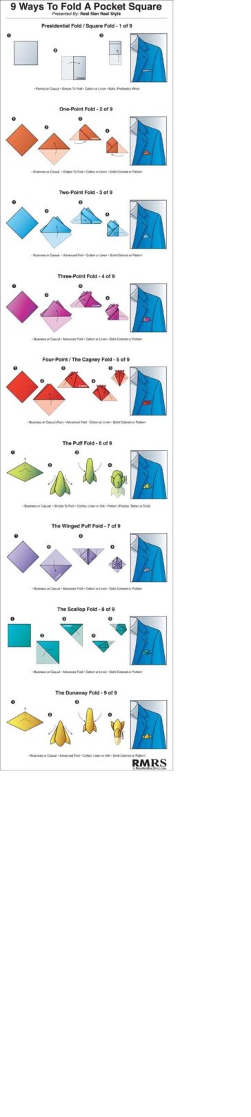 Visual : How to fold a pocket square. – Infographic.tv – Number one ...