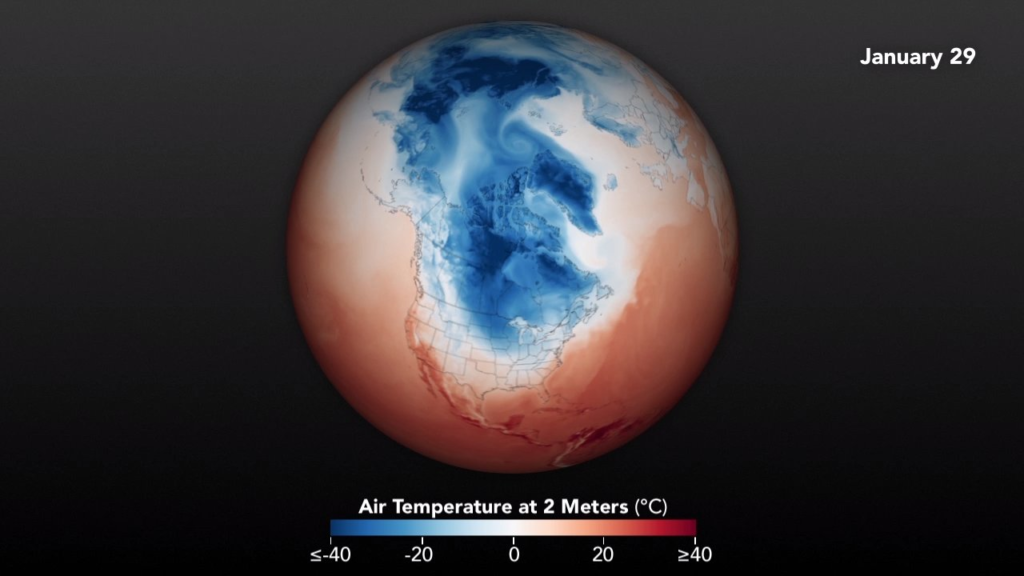 data visualization : Animation of the polar vortex currently affecting ...