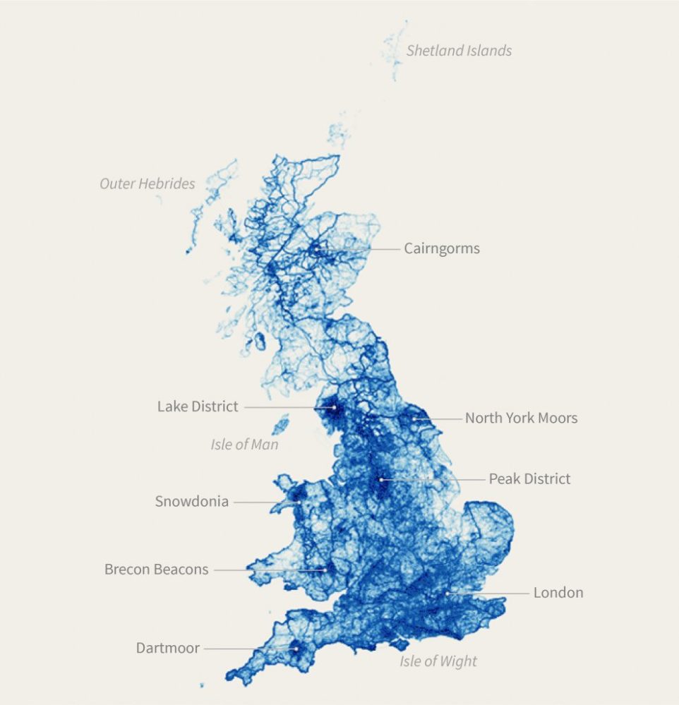 data visualization : Britain’s most popular walking routes ...