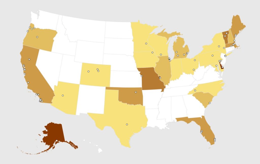 data visualization : Map of Best Breweries in America, 2018 ...