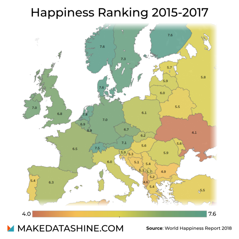 data visualization : [OC] Happiness ranking – Infographic.tv – Number ...