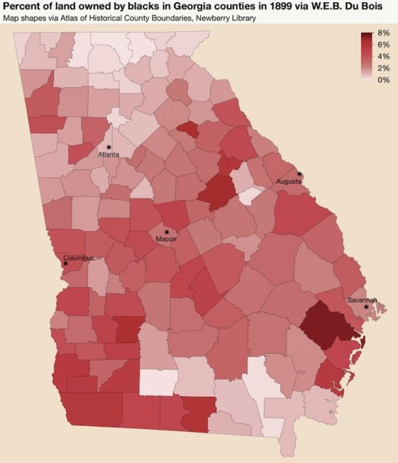 data visualization : Re-imagining Du Bois’s 1900 map of Georgia land ...