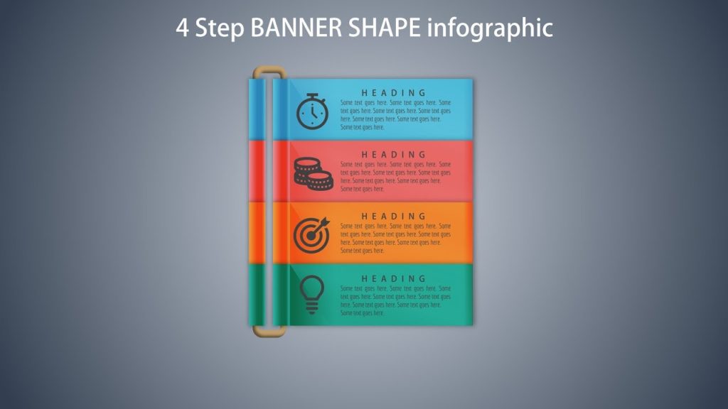 Video Infographic : 40.Create 4 Step BANNER SHAPE infographic ...