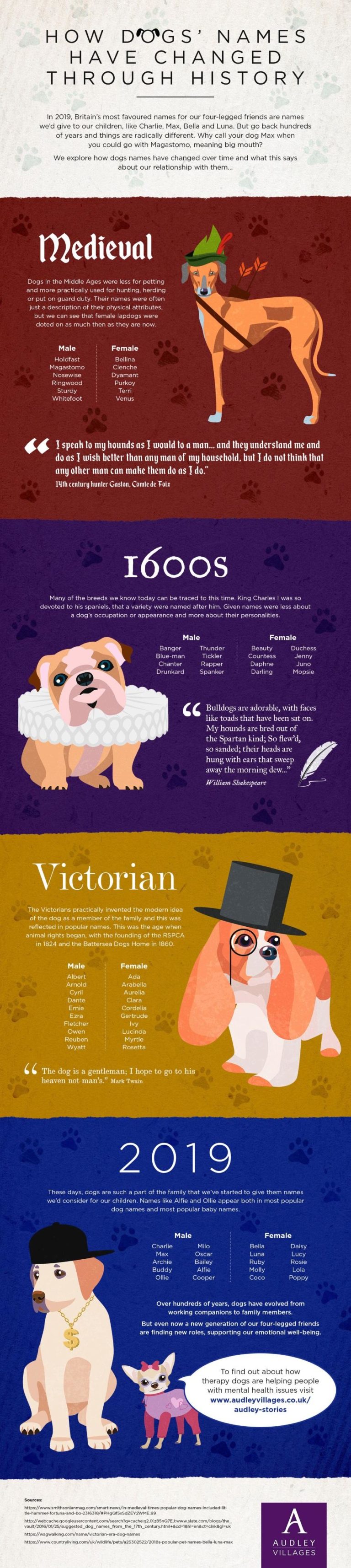Infographic : How Dogs’ Names Have Changed Through History ...