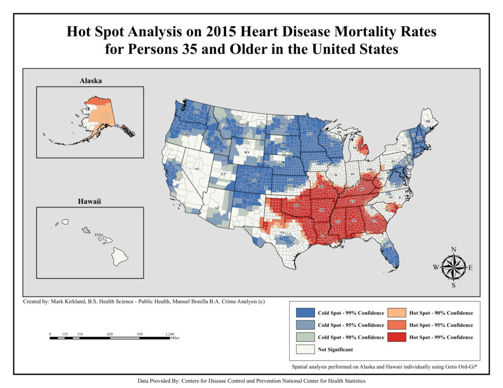 Map : A Hot Spot Analysis on the 50 states i made for my Spatial ...
