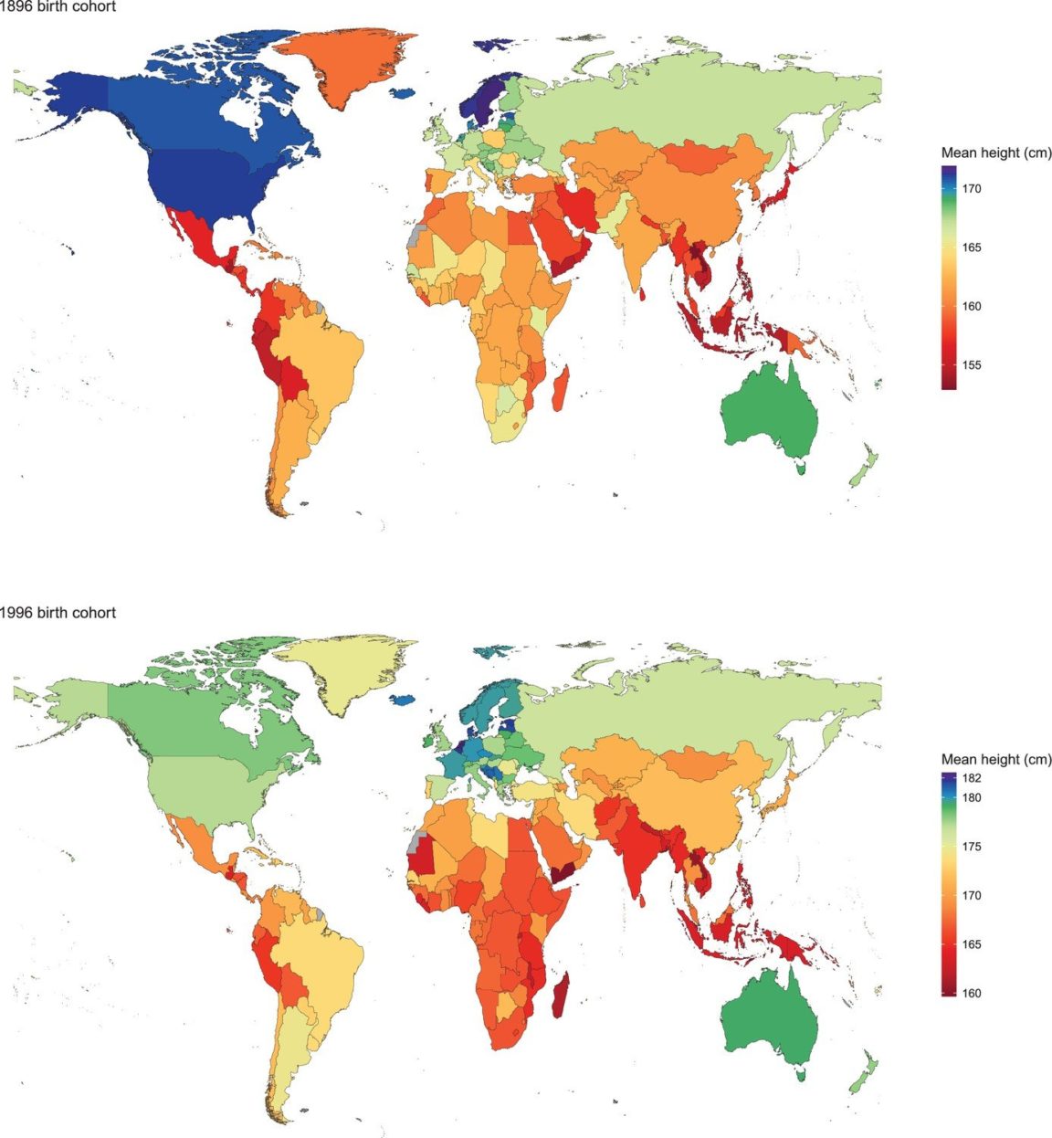 Map : A century of trends in adult human height – Infographic.tv ...