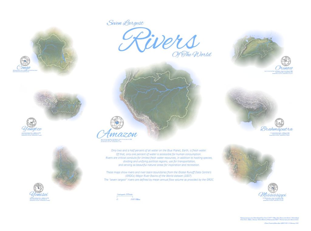 Map : A map I made of the seven largest rivers of the World. What do ...