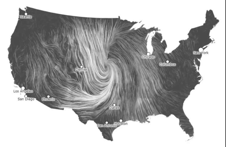 Map : A wind map of the U.S. right now – Infographic.tv – Number one ...