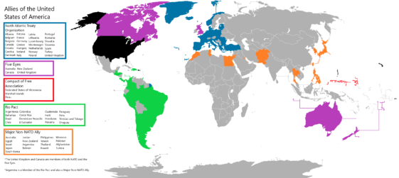 Map : Allies of the United States (Updated) - Infographic.tv - Number ...