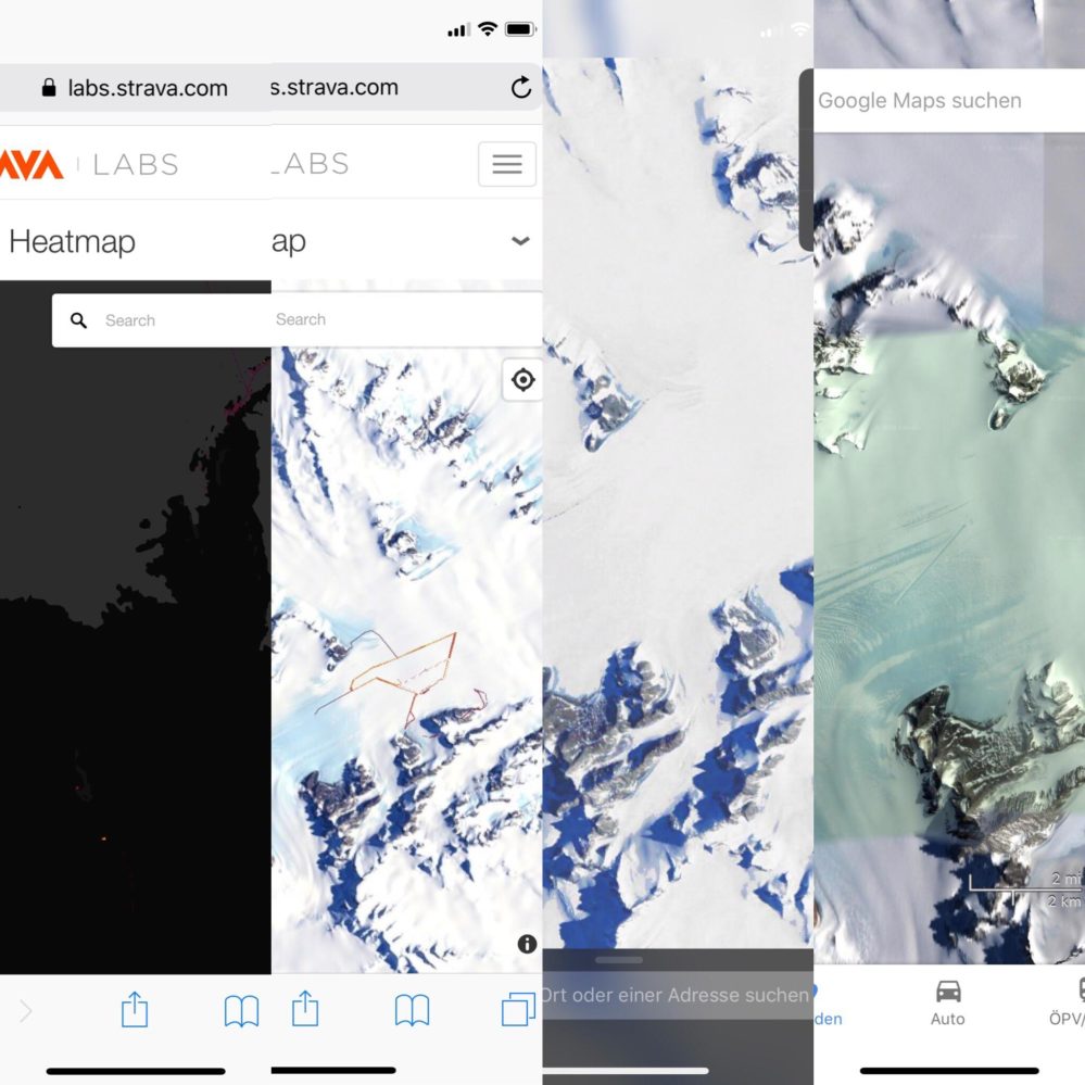 Map : At the global heatmap of strava i found a location in South Pole ...