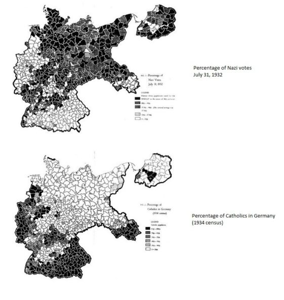 Map : Catholics and Nazi percentage in Germany ~ 1932 – Infographic.tv ...