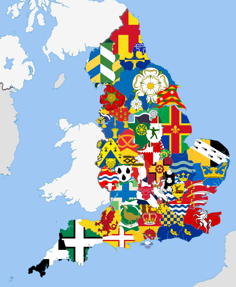 Map : English counties and their flags – Infographic.tv – Number one ...