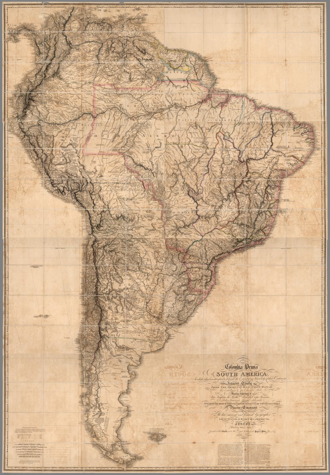 Map : Extremely detalied map of “Colombia Prima or South America” from ...