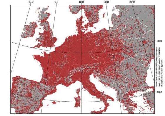 Map : Football fields in Europe – Infographic.tv – Number one ...