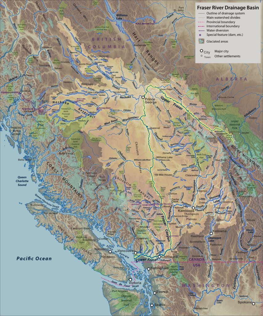 Map : Fraser River Drainage Basin – Infographic.tv – Number one infographics & data Data ...
