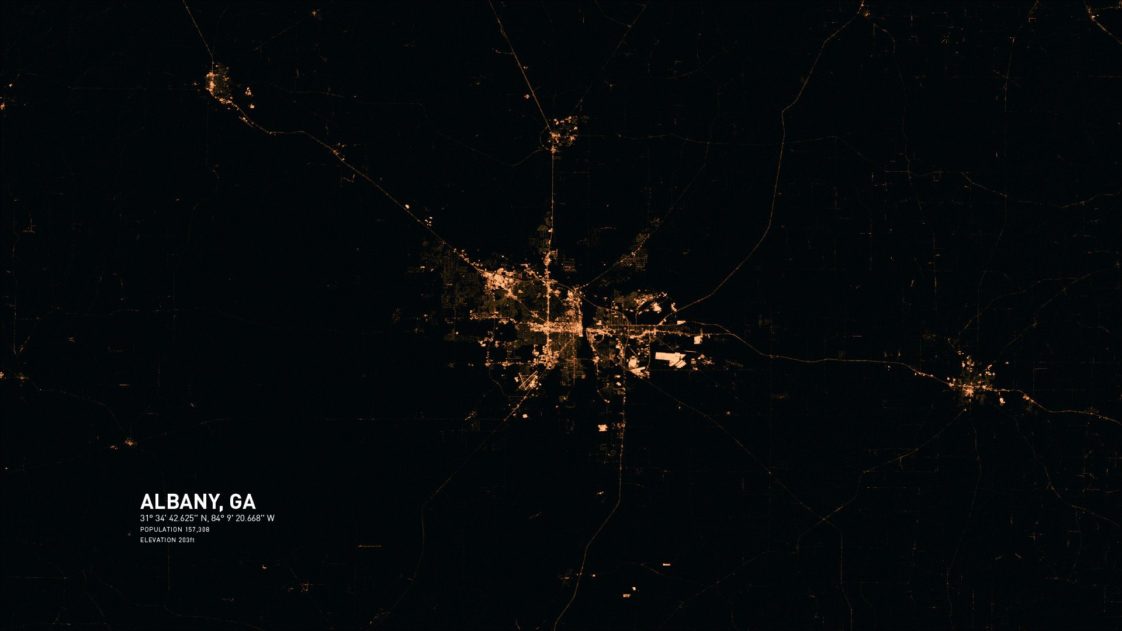 Map : I Rendered the City Lights of Georgia As If They Were Seen From ...