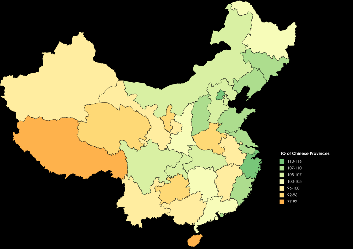 Map : IQ of Chinese Provinces – Infographic.tv – Number one ...