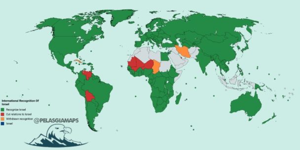 Map : International recognition of Israel – Infographic.tv – Number one ...