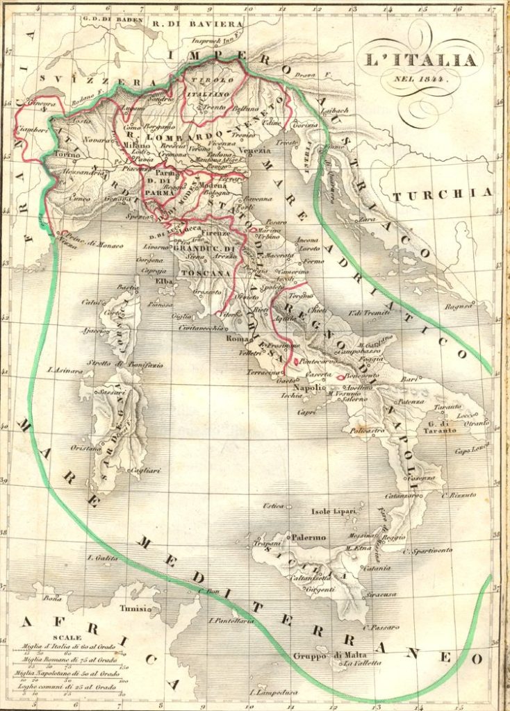 Map : Italy 1844 – Infographic.tv – Number one infographics & data Data ...